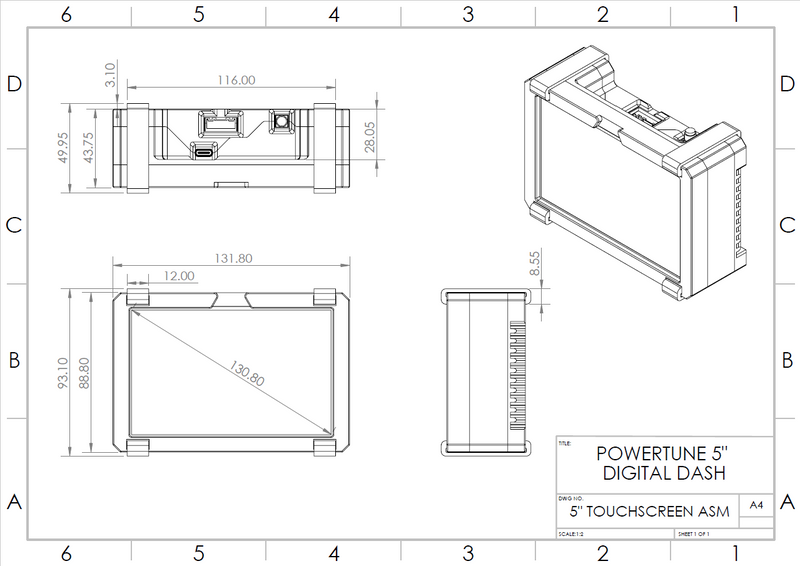 PowerTune Digital Mini Dash V5 - Powertune Digital US